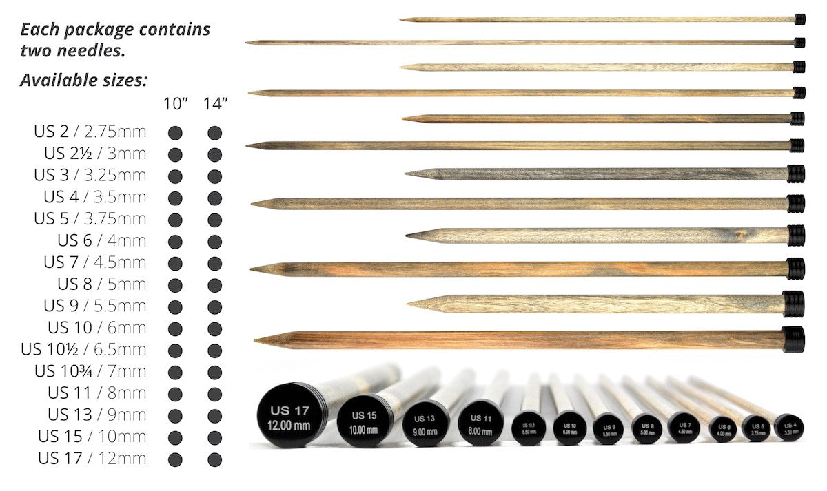 Lykke Driftwood 10 Inch Straight Knittng Needles - US 17 (12mm ...